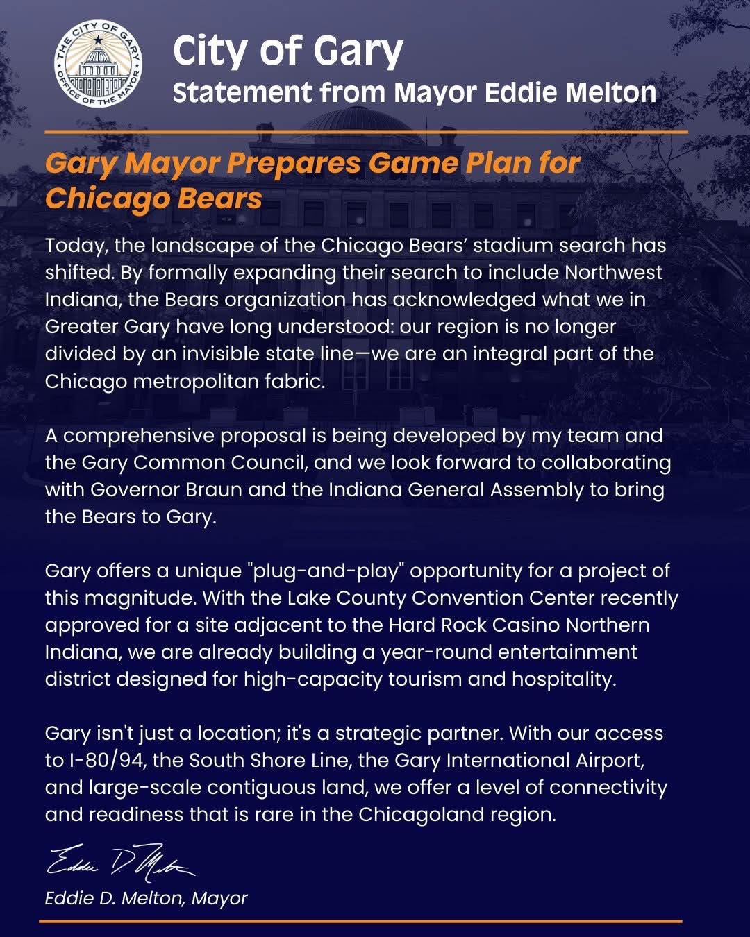 Gary Wants the Game: Gary, Indiana Makes a Play for the Chicago Bears ...